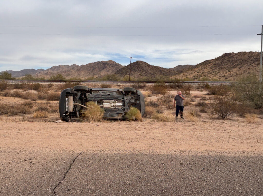 2 being transported from Maricopa Mountains after SR 238 rollover ...